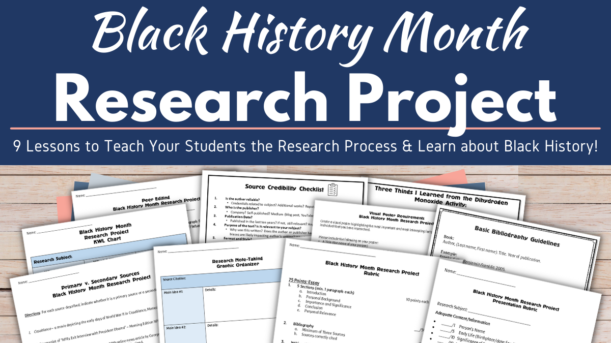 Black History Month Research Project: A Step-by-Step Guide - Mrs ...